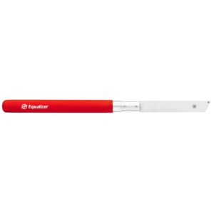 equalizer industries telescopic cutting long knife with utility blade cuts urethane alk230,red