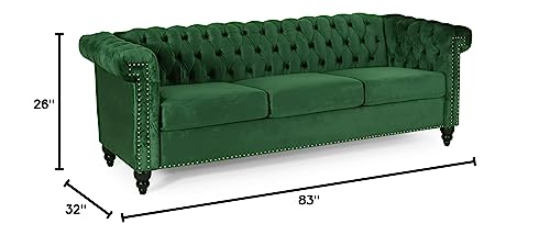 Christopher Knight Home Parkhurst Sofas, Emerald + Dark Brown