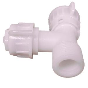 nuflush nylon bidet t-adapters 1/2 inch female 1/2 inch male, with 1/2 inch pipe thread hose connection