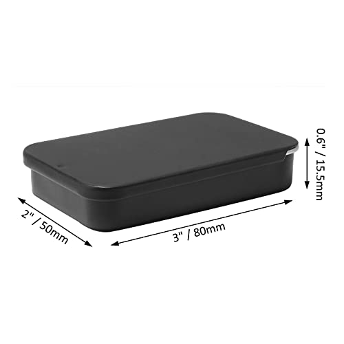 Murtenze 12PCS Metal Tin Box Containers with Slide Lids, Portable Slide Cover Storage Box for Wedding Jewelry Lip Balm Container Cosmetic Organizer. (Black, 3.15 x 1.97 x 0.59inch)