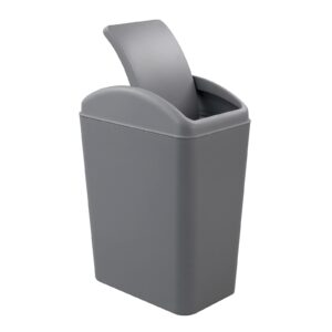 cand 1 pack 4 gallon kitchen garbage can, 16 l plastic trash can with swing lid, grey