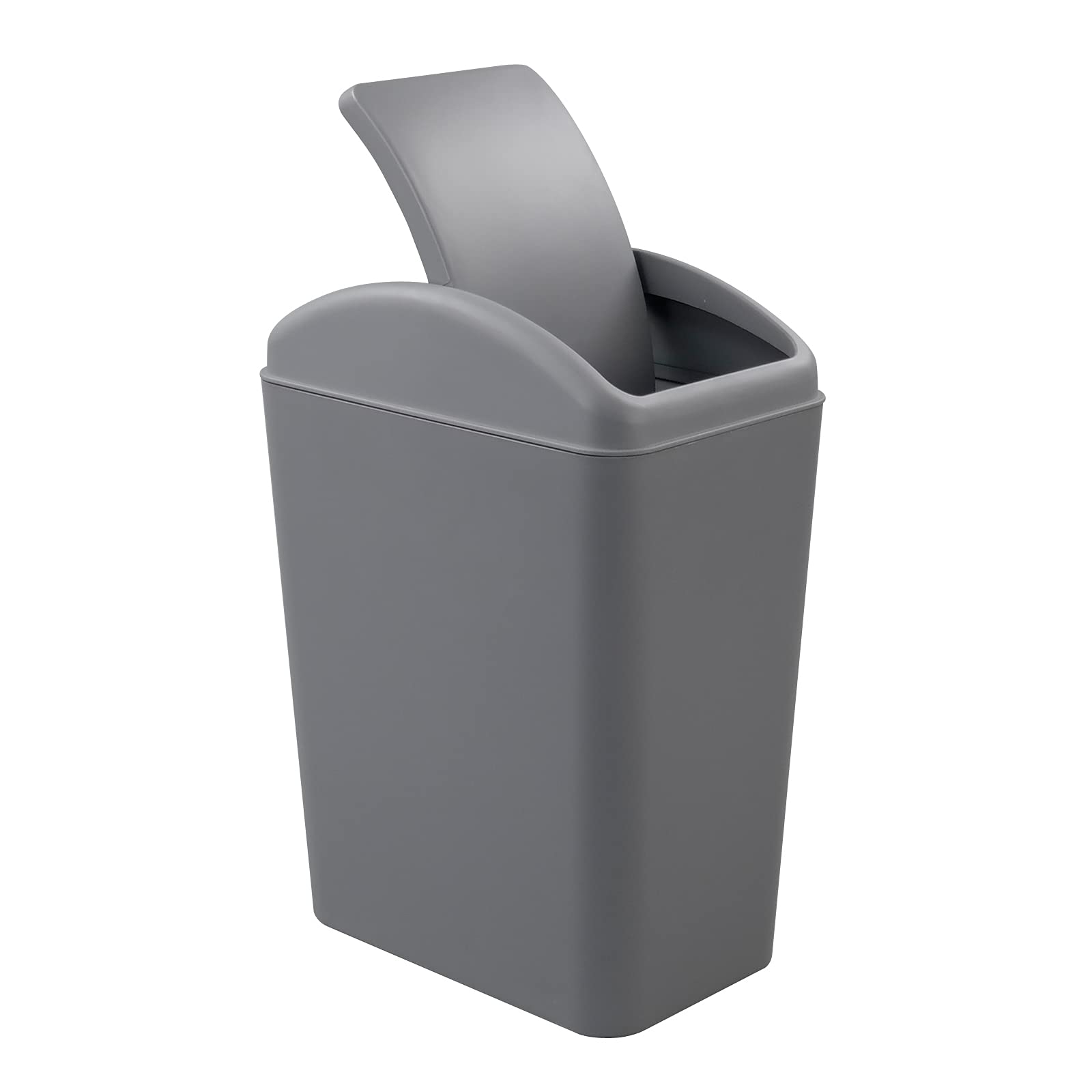 Cand 1 Pack 4 Gallon Kitchen Garbage Can, 16 L Plastic Trash Can with Swing Lid, Grey