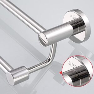 CL-ZZZ Stainless Steel Double Towel Rails, Polished Silver Finish Towel Bar 30cm-120cm, Wall Mounted Bath Towel Rod for Bathroom or Kitchen (Size : 35.4inch(90cm))