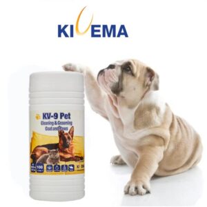 KIVEMA Daily Pet Grooming Wipes for Dog, Cat and Puppies. Cleaning Face Butt Eyes Ears Paws and Body. ((100 Wipes Jar))