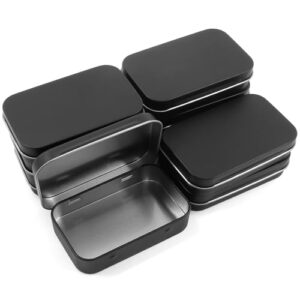 murtenze 12pcs metal tin box containers with slide lids, portable slide cover storage box for wedding jewelry lip balm container cosmetic organizer. (black, 3.15 x 1.97 x 0.59inch)