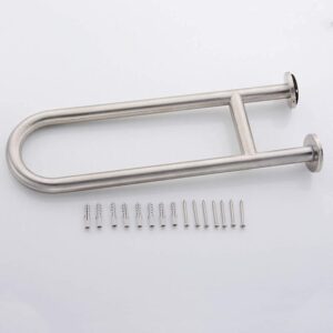 Grab Bars for Bathtubs and Showers, 24" U-shaped Bathroom Grab Bar, 304 Stainless Steel Wall Mount Safety Toilet Handle, Non-slip Balance Bar, Elderly Assist Support Railing, Easy to Grip Safety Showe