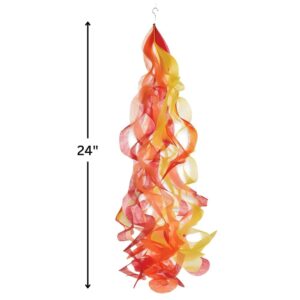 First Responders Fireman Paper Hanging Decorations – Life-Like Paper Flame Hanging Swirls - 24" (20 PC), Fake Fire Decorations, Orange Party Decorations for Pentecost Events & Boys Birthday Parties