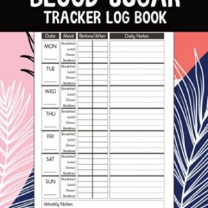 Blood Sugar Tracker Log Book: 2 Years Daily Blood Glucose Journal from Breakfast to Bedtime with Contact List, Medication List, & Health Overview ... | Personal Healthcare Diary for Diabetics