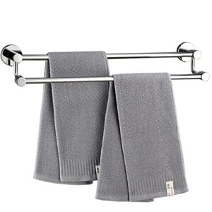 cl-zzz stainless steel double towel rails, polished silver finish towel bar 30cm-120cm, wall mounted bath towel rod for bathroom or kitchen (size : 35.4inch(90cm))