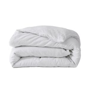 highland feather® - 100% french linen duvet cover set - queen size - white