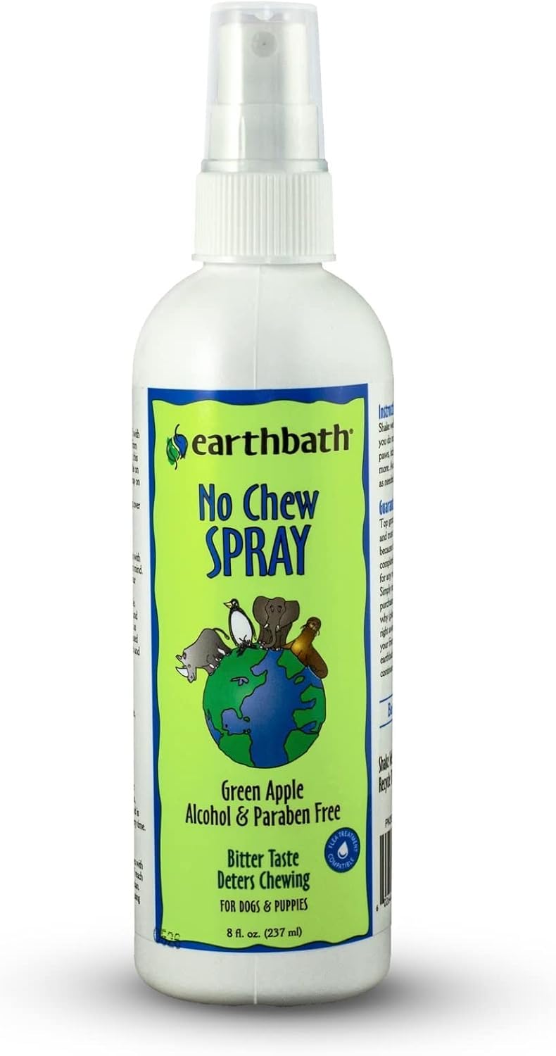 earthbath, No Chew Spray for Dogs - A Bitter Apple Spray for Dogs to Stop Chewing, Essential Dog Training & Behavior Aids, Cruelty Free, No Bite Spray for Puppies - 8 Oz (1 Pack)