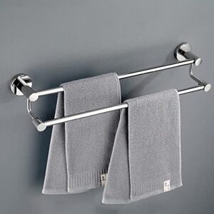 CL-ZZZ Stainless Steel Double Towel Rails, Polished Silver Finish Towel Bar 30cm-120cm, Wall Mounted Bath Towel Rod for Bathroom or Kitchen (Size : 35.4inch(90cm))