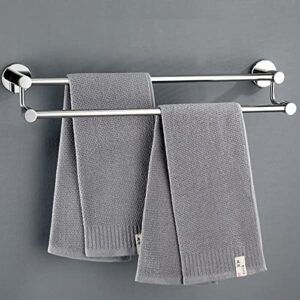 CL-ZZZ Stainless Steel Double Towel Rails, Polished Silver Finish Towel Bar 30cm-120cm, Wall Mounted Bath Towel Rod for Bathroom or Kitchen (Size : 35.4inch(90cm))