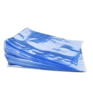 bettomshin 200pcs pvc heat shrink wrap bags,12.6 x 8.67inch, l x w shrinkable wrapping packaging bags light blue for diy gifts shoes candle