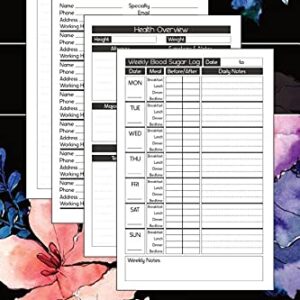 Blood Glucose Log Book: 2 Year Daily & Weekly Blood Sugar Record Journal from Breakfast to Bedtime with Contact List, Medication List, & Health ... | Personal Healthcare Diary for Women & Men