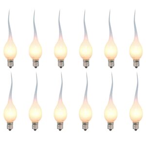 goothy silicone dipped candle light bulbs, clear silicone 5 watts replacement bulbs for electric window candles chandeliers night light bulbs christmas lights, c7/e12 candelabra base, 120v- 12 pack