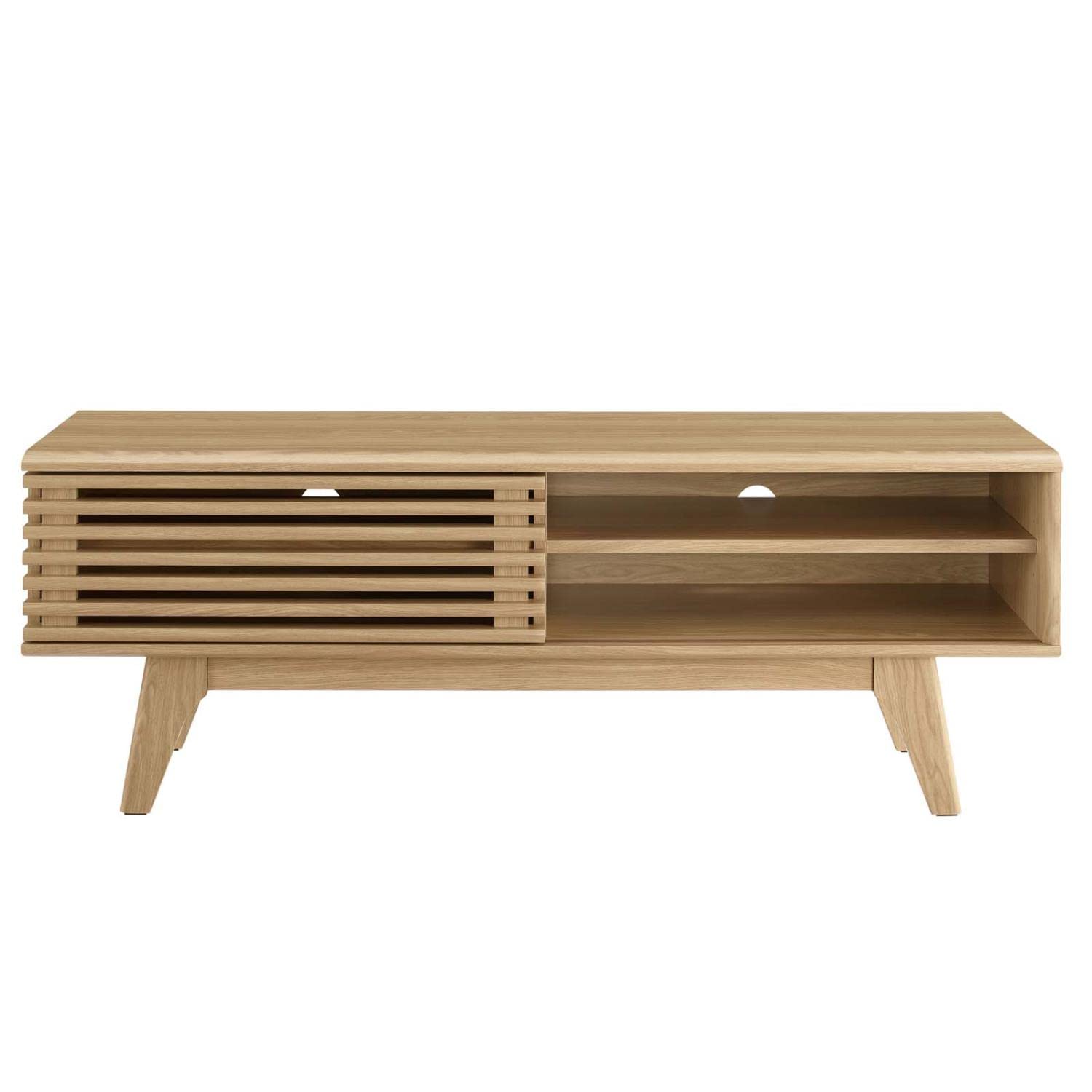 Modway Render Mid-Century Modern Low Profile 48 Inch TV Stand in Oak, 48"