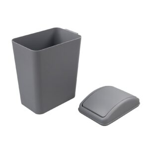 Cand 1 Pack 4 Gallon Kitchen Garbage Can, 16 L Plastic Trash Can with Swing Lid, Grey