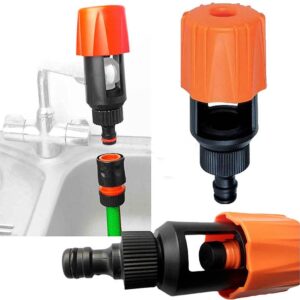 SEIWEI Indoor Adjustable Kitchen Mixer Tap Connector, Universal Tap Connector Fitting Connectors Mixer Kitchen Bath Tap Adapter Indoor Outdoor Orange 1PCS