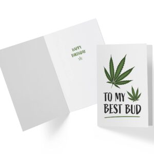 Karto Funny Marijuana Birthday Card for Smoker Friend - Weed Birthday Card - Weed Card for Him Her - Dope Card - Best Friend Weed Weed Best Bud