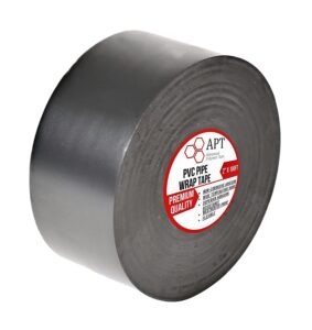 apt, 10 mil (2" x 100 ft,) weatherproof black pvc pipe wrap tape for corrosion protection, drain pipe wrap tape, pipe wrap insulation tape for outdoor, underground pipe (1 roll)