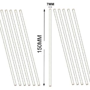 Pack of 12 Lab Glass Stirring Rod 6 inch (150mm) Long, 0.25" Diameter with Both Ends Round for Science, Lab, Kitchen, Science Education