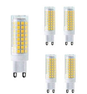 g9 led bulb 10w 110v dimmable led corn light bulbs 100w halogen equivalent, 102 led 2835, 4000k natural white, ceramic g9 bi-pin base for indoor home lighting chandelier ceiling fan, 5 pack