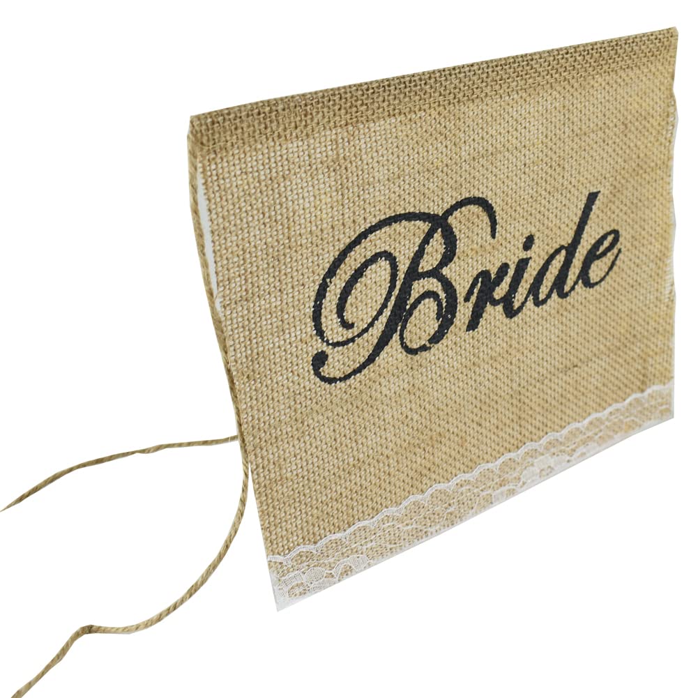 NOVELTY GIANT WWW.NOVELTYGIANT.COM Rustic Wedding Bride & Groom Chair Signs Burlap Banners