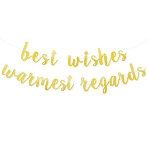 best wishes warmest regards banner, schitt's greek themed birthday banner, graduation party, farewell party decorations(gold glitter)