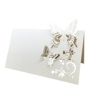 YURASIKU 20 Pcs Hollow Butterfly Table Name Card Wedding Banquet Party Holiday Baby Shower Christmas Place Card