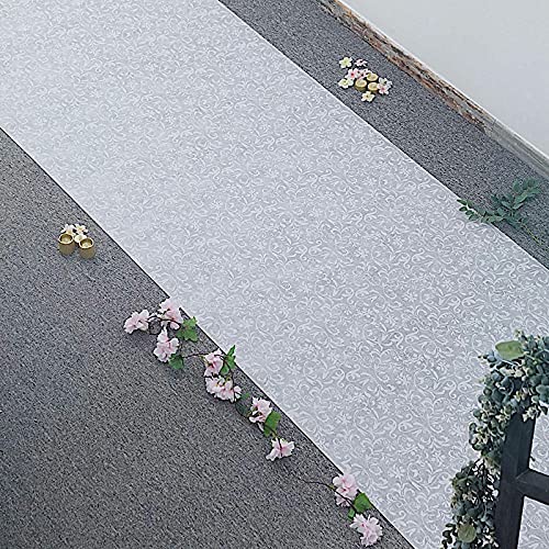 BalsaCircle 50 feet White Lace Floral Aisle Runner - Wedding Ceremony Engagement Party Reception Events Bridal Shower Decorations