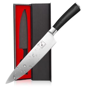 imarku chef knife - pro kitchen knife 8 inch chef's knives japanese sus440a stainless steel sharp paring knife with ergonomic handle, black handle, christmas gifts for women men