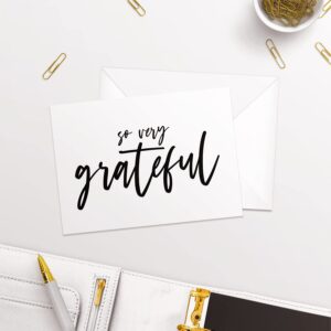 So Very Grateful Thank You Note Cards / 24 Everyday Greeting Cards With White Envelopes/Wedding Bridal Baby Shower Greeting Cards