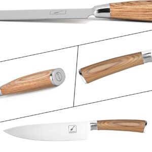 imarku Chef Knife - Pro Kitchen Knife 8 Inch Chef's Knives Japanese SUS440A Stainless Steel Sharp Paring Knife with Ergonomic Handle, Golden handle, Christmas Gifts for Women Men