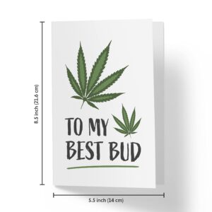 Karto Funny Marijuana Birthday Card for Smoker Friend - Weed Birthday Card - Weed Card for Him Her - Dope Card - Best Friend Weed Weed Best Bud