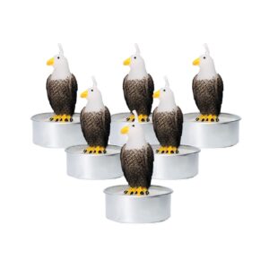 eagle tealight candles, america eagle tea light candle for birthday gifts, stands for free, powerful and courageous, ideal for home decor, party，brithday gift, cake decoration, wedding, 6 pieces