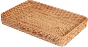 chezmax rattan basket organizing storage wicker baskets rectangle organizer guest towel holder for bathroom countertop accessories decorative wicker tray