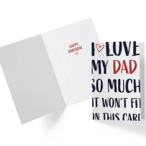 Sweet and Funny Birthday Card for Dad, Large 5.5 x 8.5 Dad Birthday Card, Happy Birthday Card for Dad, Dad Birthday Cards from Daughter, Father Birthday Card, Karto This Much Dad