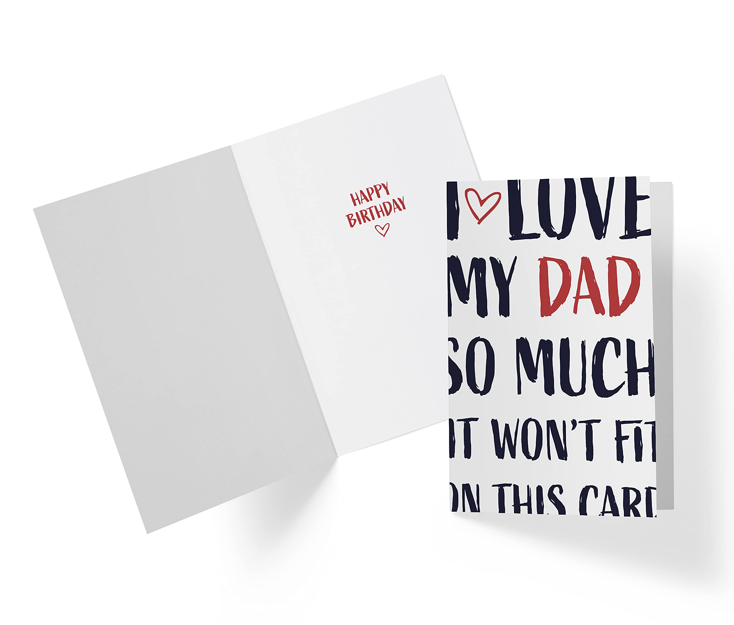 Sweet and Funny Birthday Card for Dad, Large 5.5 x 8.5 Dad Birthday Card, Happy Birthday Card for Dad, Dad Birthday Cards from Daughter, Father Birthday Card, Karto This Much Dad