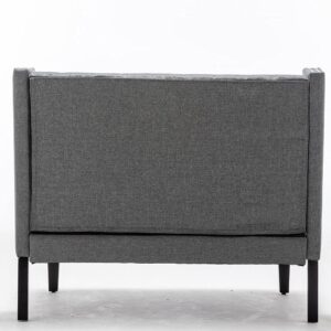 Andeworld Modern Loveseat Settee Bench Sofa Upholstered Banquette Couch for Dining Living Room Hallway or Entryway Seating Funiture with Wooden Legs,Slate