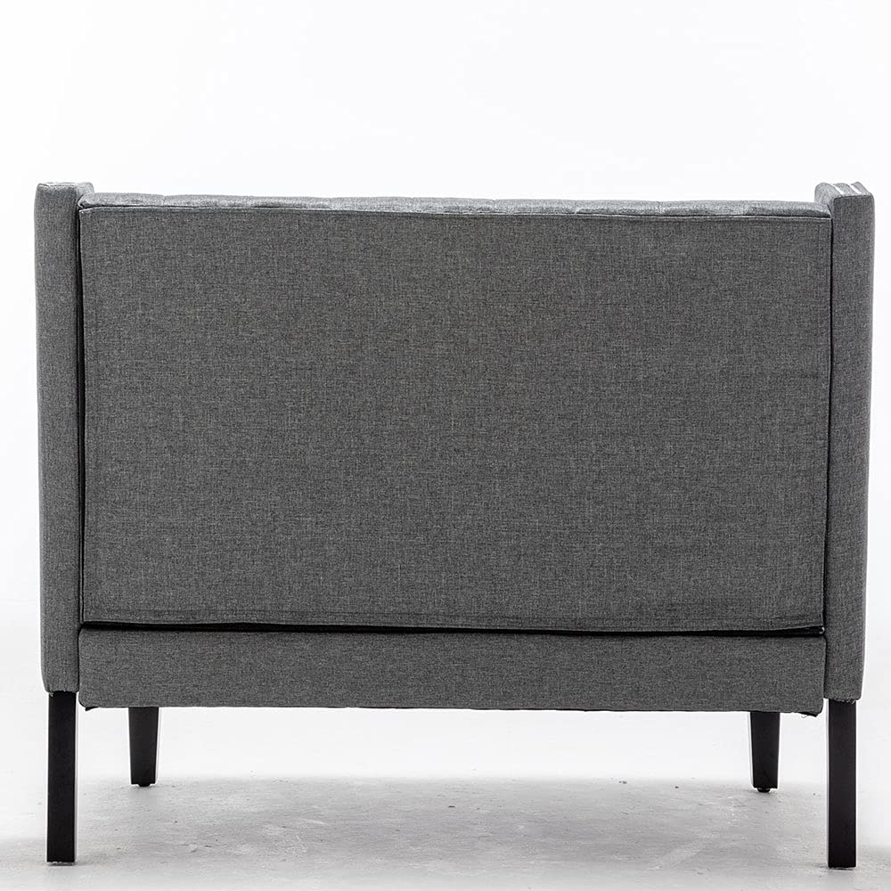 Andeworld Modern Loveseat Settee Bench Sofa Upholstered Banquette Couch for Dining Living Room Hallway or Entryway Seating Funiture with Wooden Legs,Slate