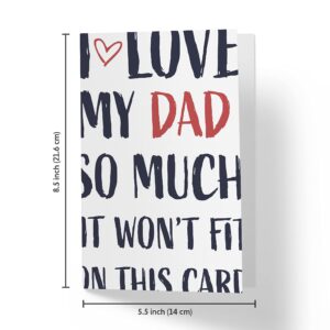 Sweet and Funny Birthday Card for Dad, Large 5.5 x 8.5 Dad Birthday Card, Happy Birthday Card for Dad, Dad Birthday Cards from Daughter, Father Birthday Card, Karto This Much Dad