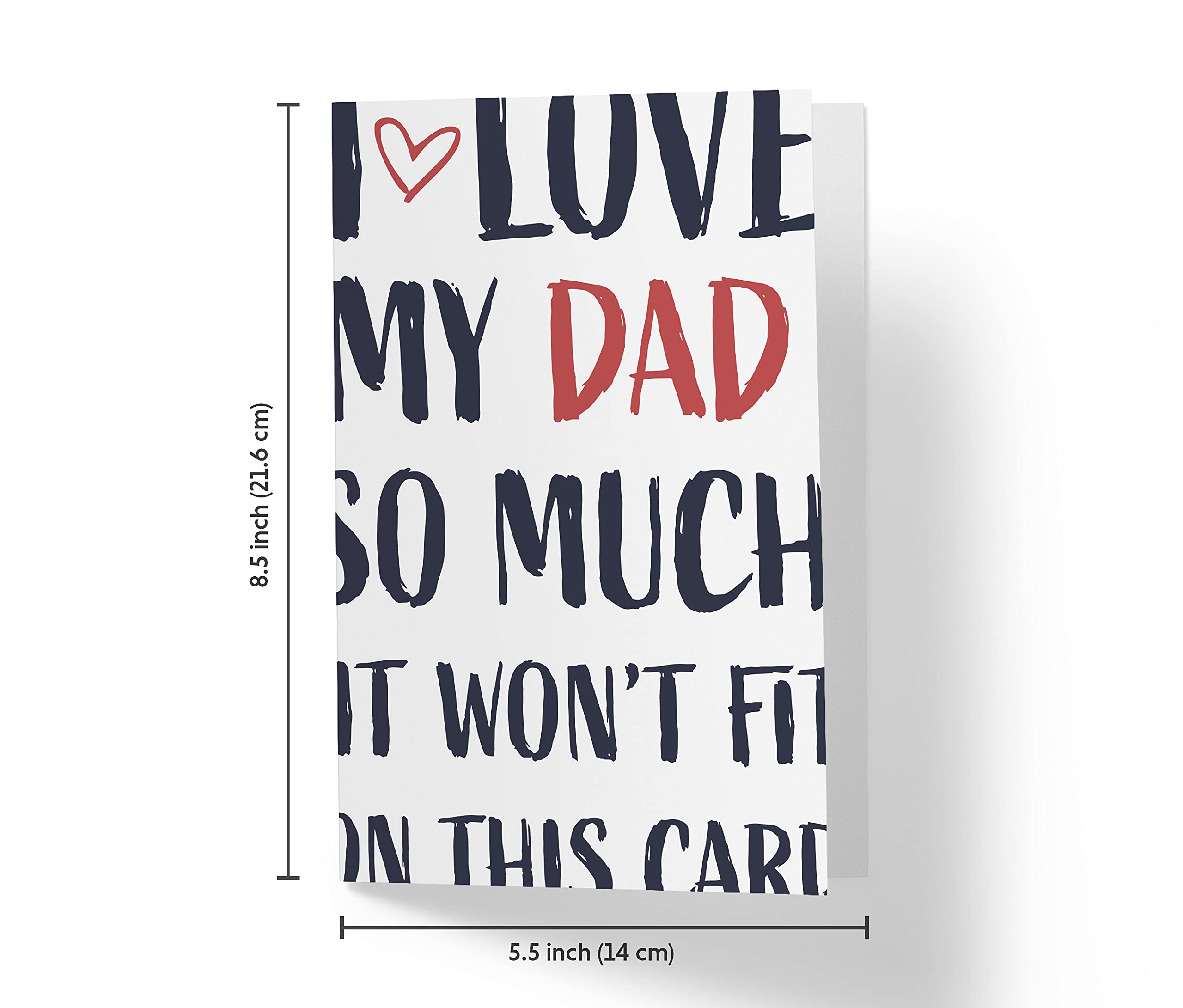 Sweet and Funny Birthday Card for Dad, Large 5.5 x 8.5 Dad Birthday Card, Happy Birthday Card for Dad, Dad Birthday Cards from Daughter, Father Birthday Card, Karto This Much Dad