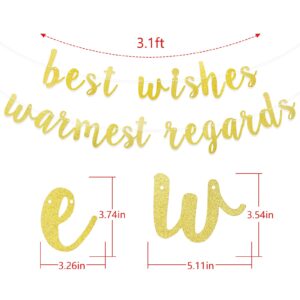 Best Wishes Warmest Regards Banner, Schitt's Greek Themed Birthday Banner, Graduation Party, Farewell Party Decorations(Gold Glitter)