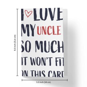 Karto Sweet and Funny Uncle Birthday Card, Large 5.5 x 8.5 Happy Birthday Uncle Cards, Birthday Card Uncle, Birthday Card For Uncle This Much Uncle