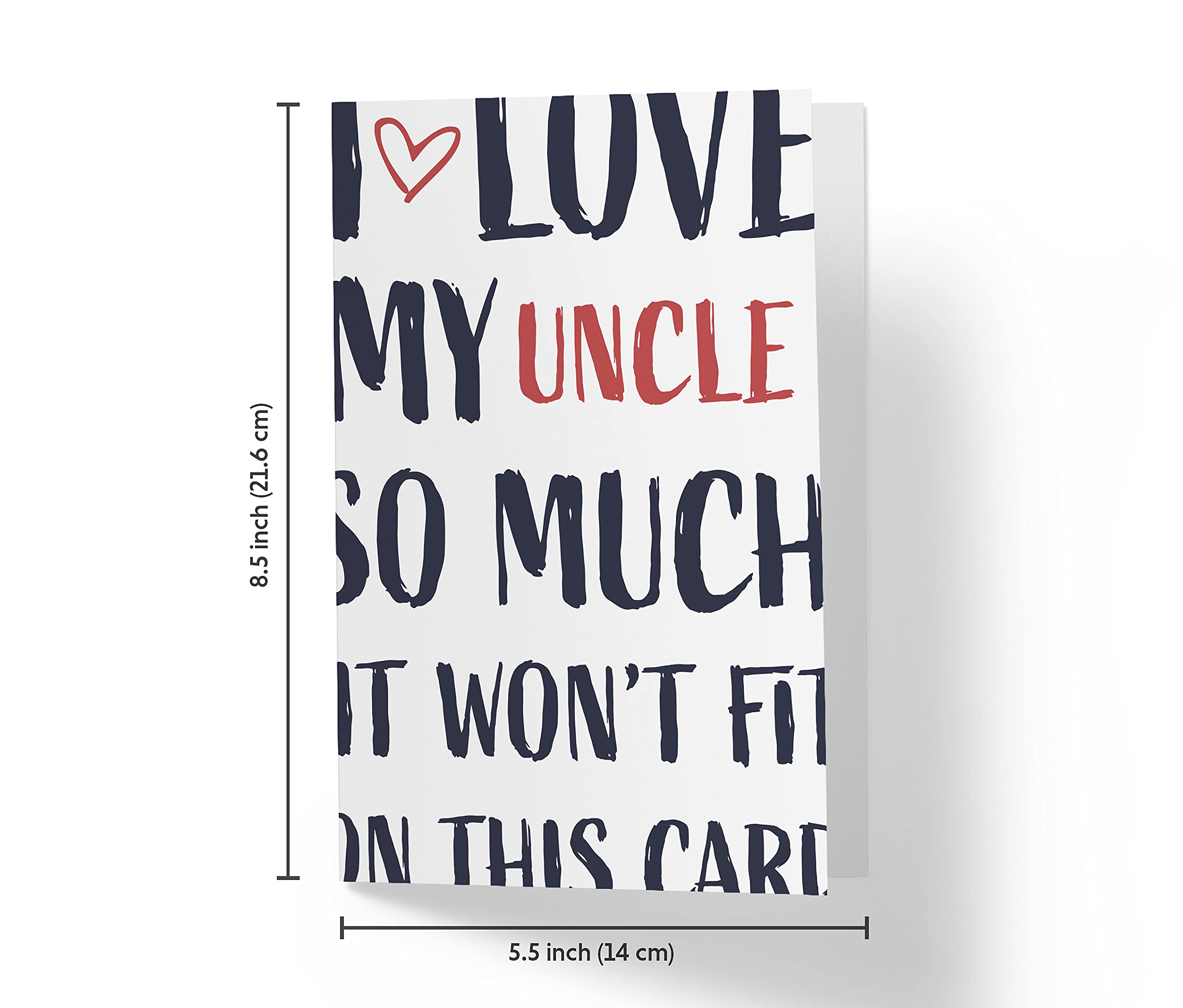 Karto Sweet and Funny Uncle Birthday Card, Large 5.5 x 8.5 Happy Birthday Uncle Cards, Birthday Card Uncle, Birthday Card For Uncle This Much Uncle