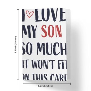 Sweet and Funny Birthday Card for Son, Large 5.5 x 8.5 Son Birthday Card, Happy Birthday Card for Son Adult, Karto This Much Son