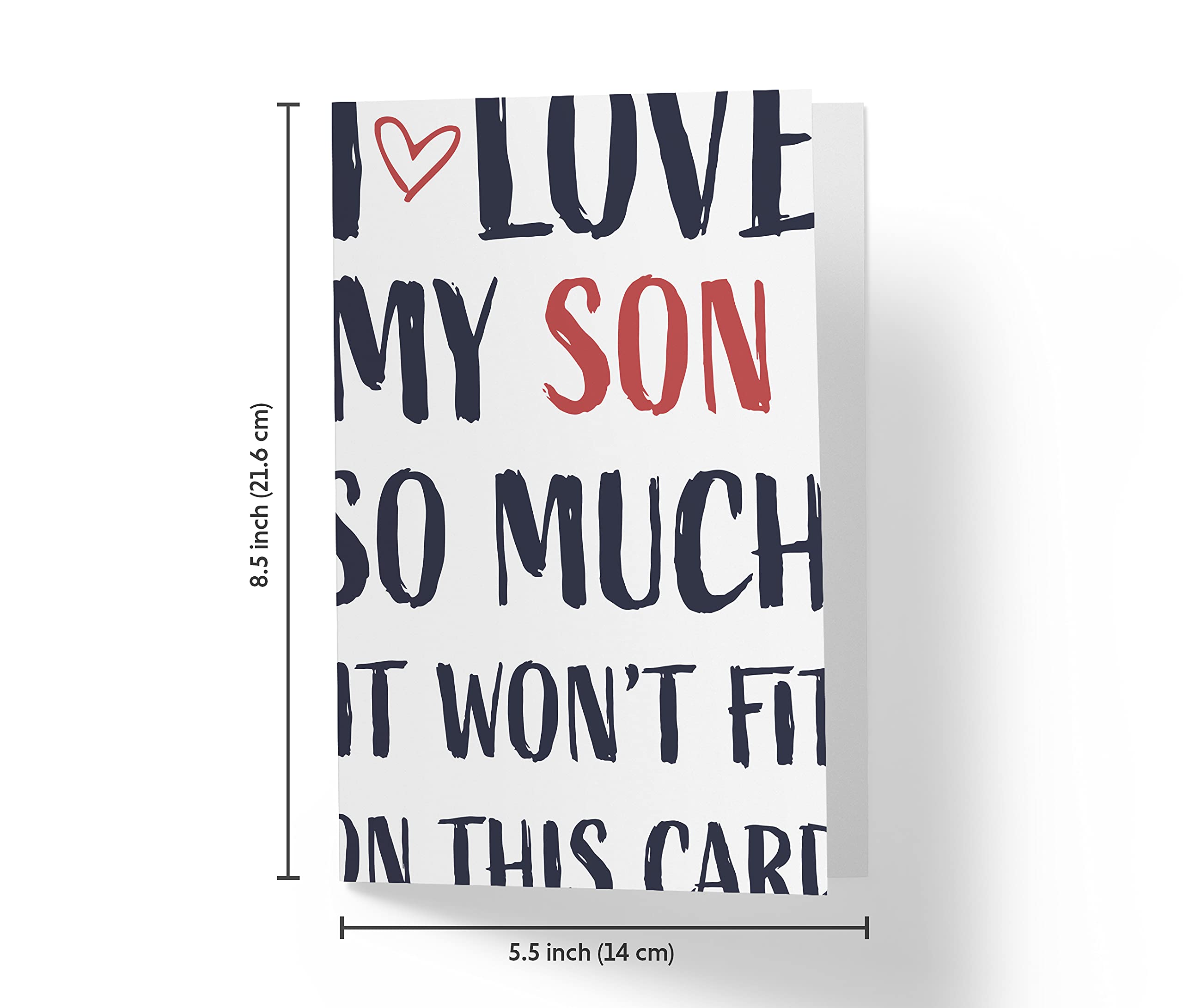 Sweet and Funny Birthday Card for Son, Large 5.5 x 8.5 Son Birthday Card, Happy Birthday Card for Son Adult, Karto This Much Son