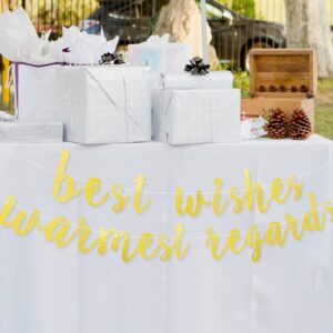 Best Wishes Warmest Regards Banner, Schitt's Greek Themed Birthday Banner, Graduation Party, Farewell Party Decorations(Gold Glitter)