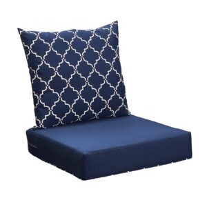 hontop outdoor cushions set for patio furniture, 24×24 weatherproof patio deep seating wicker chair cushions replacement, dark blue